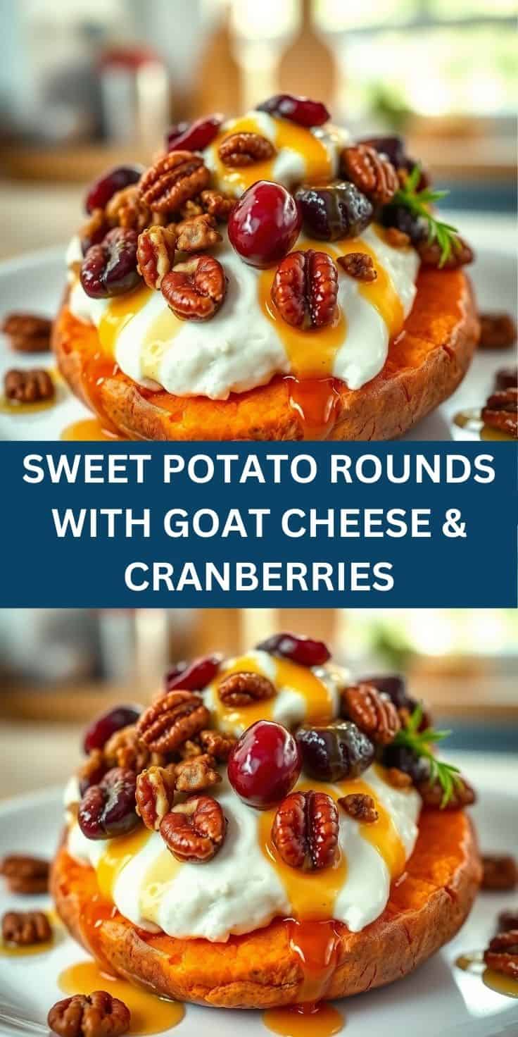 SWEET POTATO ROUNDS WITH GOAT CHEESE & CRANBERRIES - Forfoodiefriends
